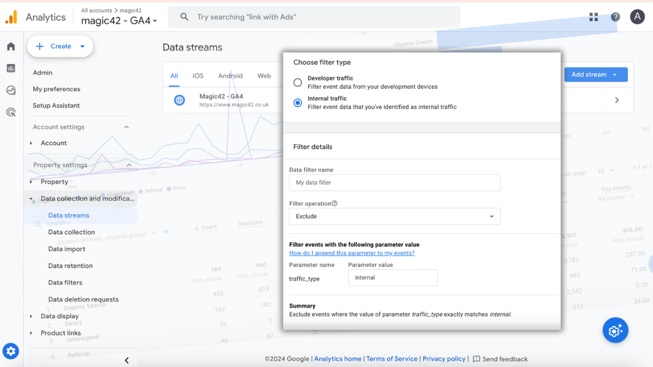 How to Remove Internal Traffic from GA4 | magic42